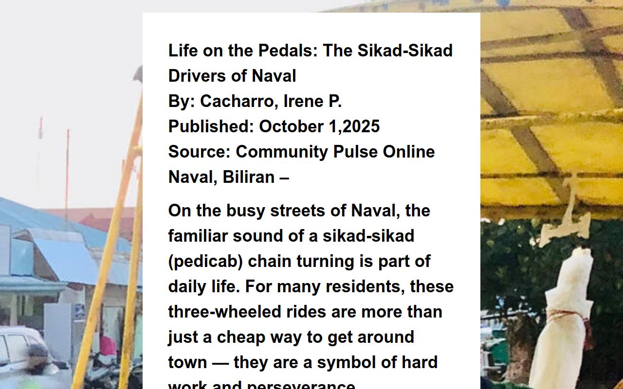 Life on the Pedals: The Sikad-Sikad Drivers of Naval (copy)